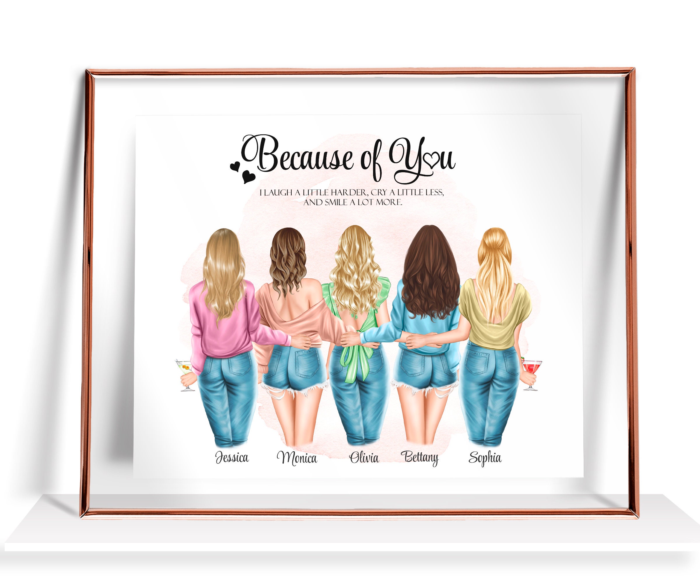 Five Best Friends Gift Birthday Gifts 5 Friends Picture Best - Etsy