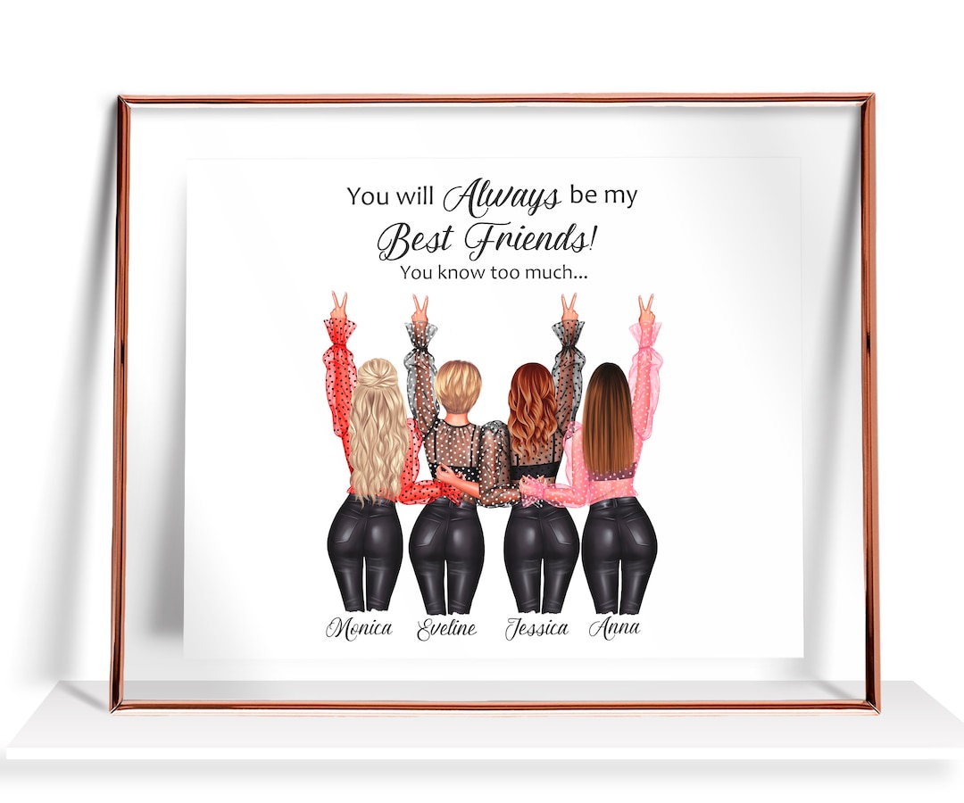 Four Best Friend Gifts Personalized Best Friend Gift for Her 4 Friends ...