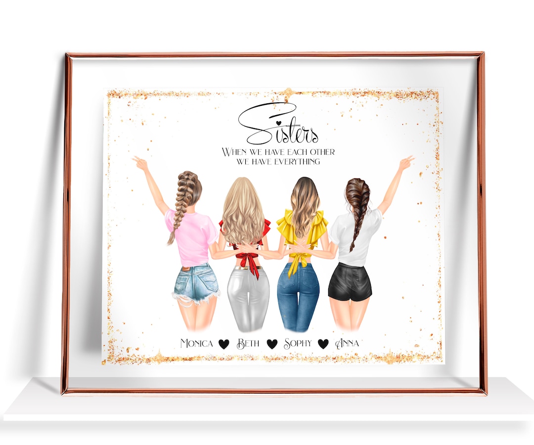 4 Sisters Gift Personalized Sister Birthday Gift Four Sisters Gift ...