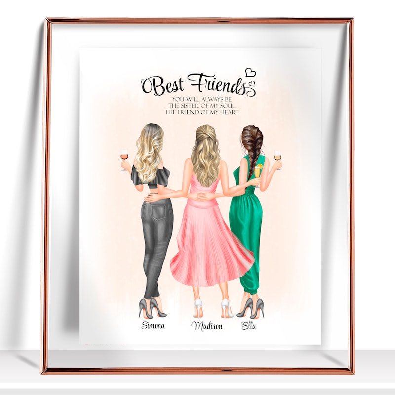 Best Friends Drawing - Etsy