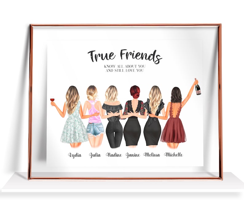 Custom Best Friend Gift Personalized Friendship Gift 6 Best Friends ...