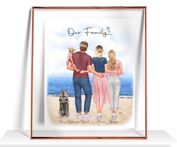 Custom Family Portrait Personalized Family Gift Family Print - Etsy