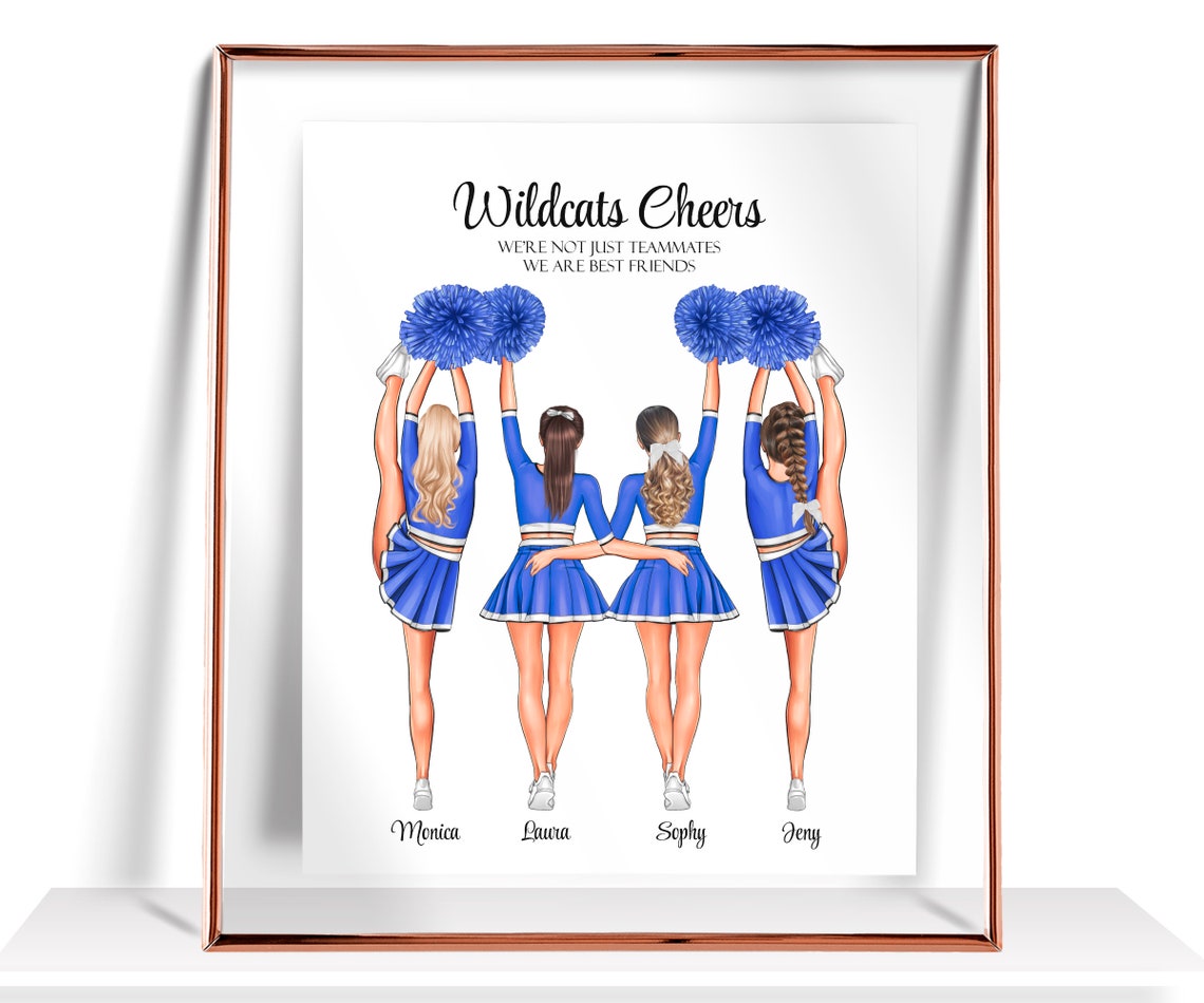 Custom Cheerleaders Print, Cheer Team Gift, Personalized Cheer Coach ...