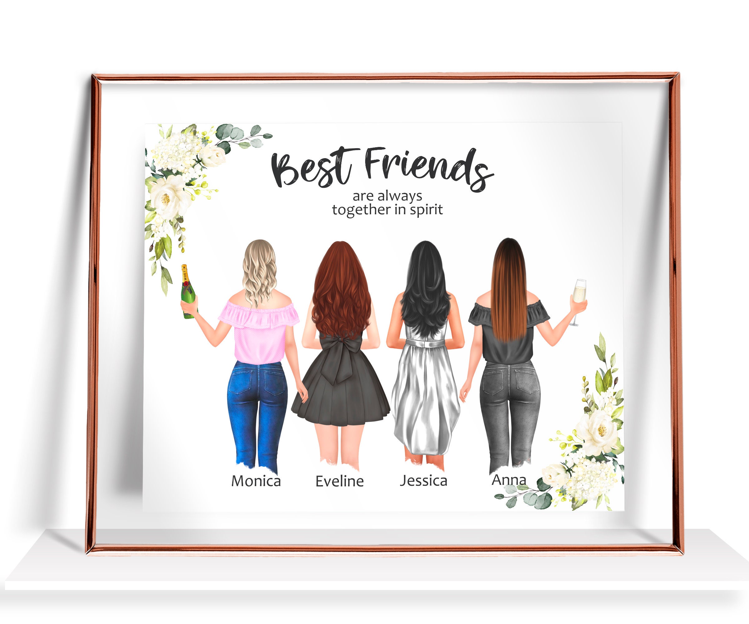 Best Friend Gifts 4 Best Friends Print Gift for Her | Etsy UK