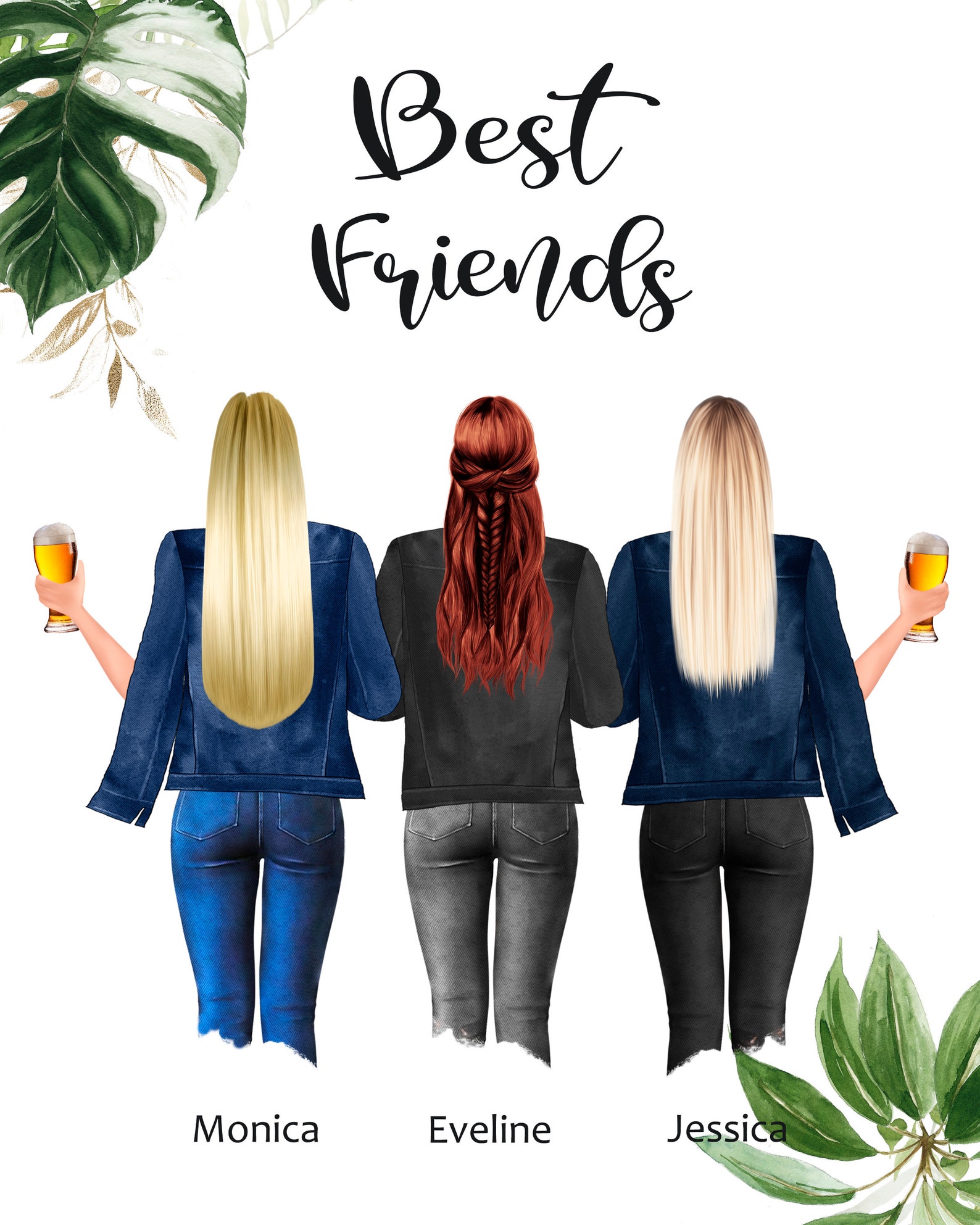 Three Friends Gift Friendship Gift 3 Friends Gifts Three Best | Etsy