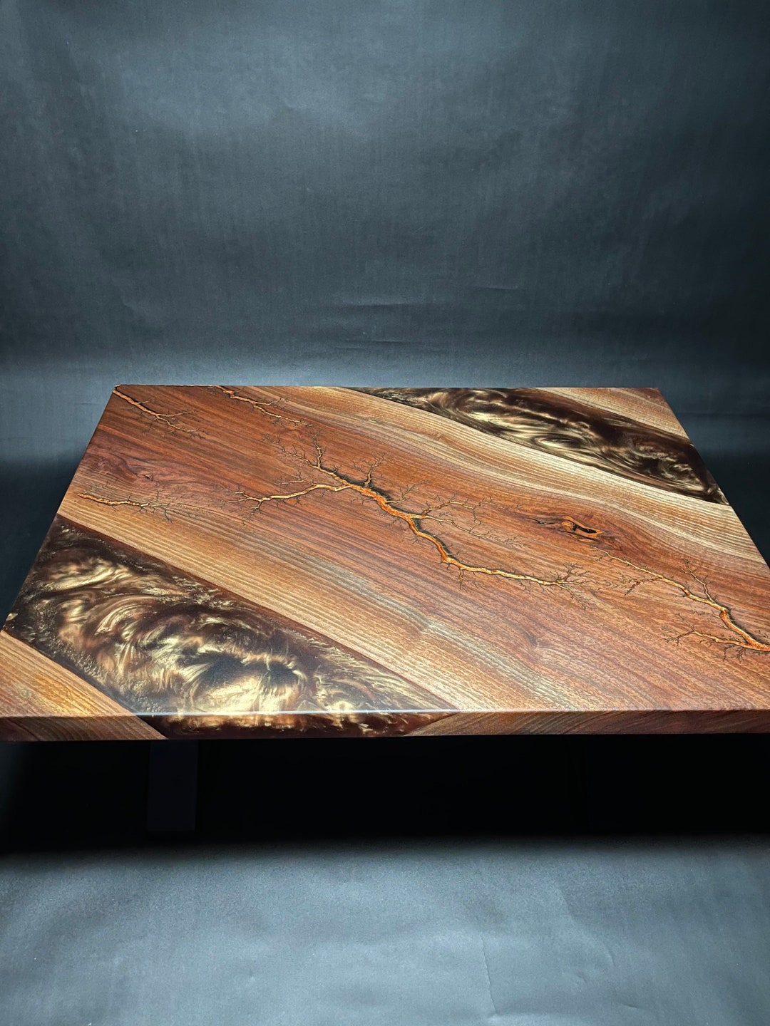 Buy Fractal Wood Burned Epoxy River Coffee Table Online in India - Etsy