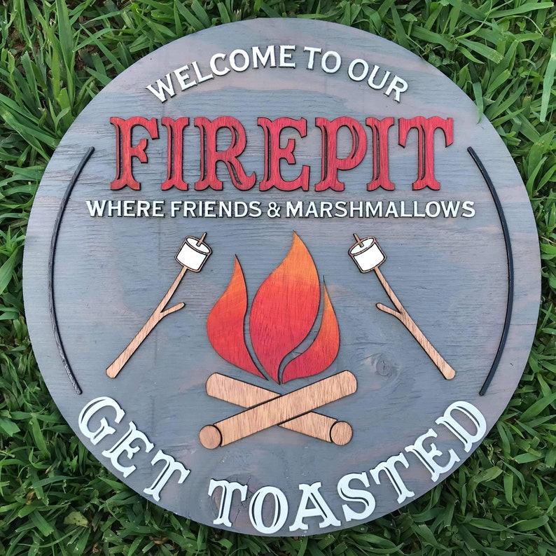 Fire Pit Sign Cut File Door Hanger SVG Friends and - Etsy Israel
