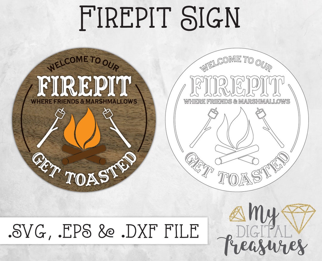 Fire Pit Sign Cut File Door Hanger SVG Friends and - Etsy Israel