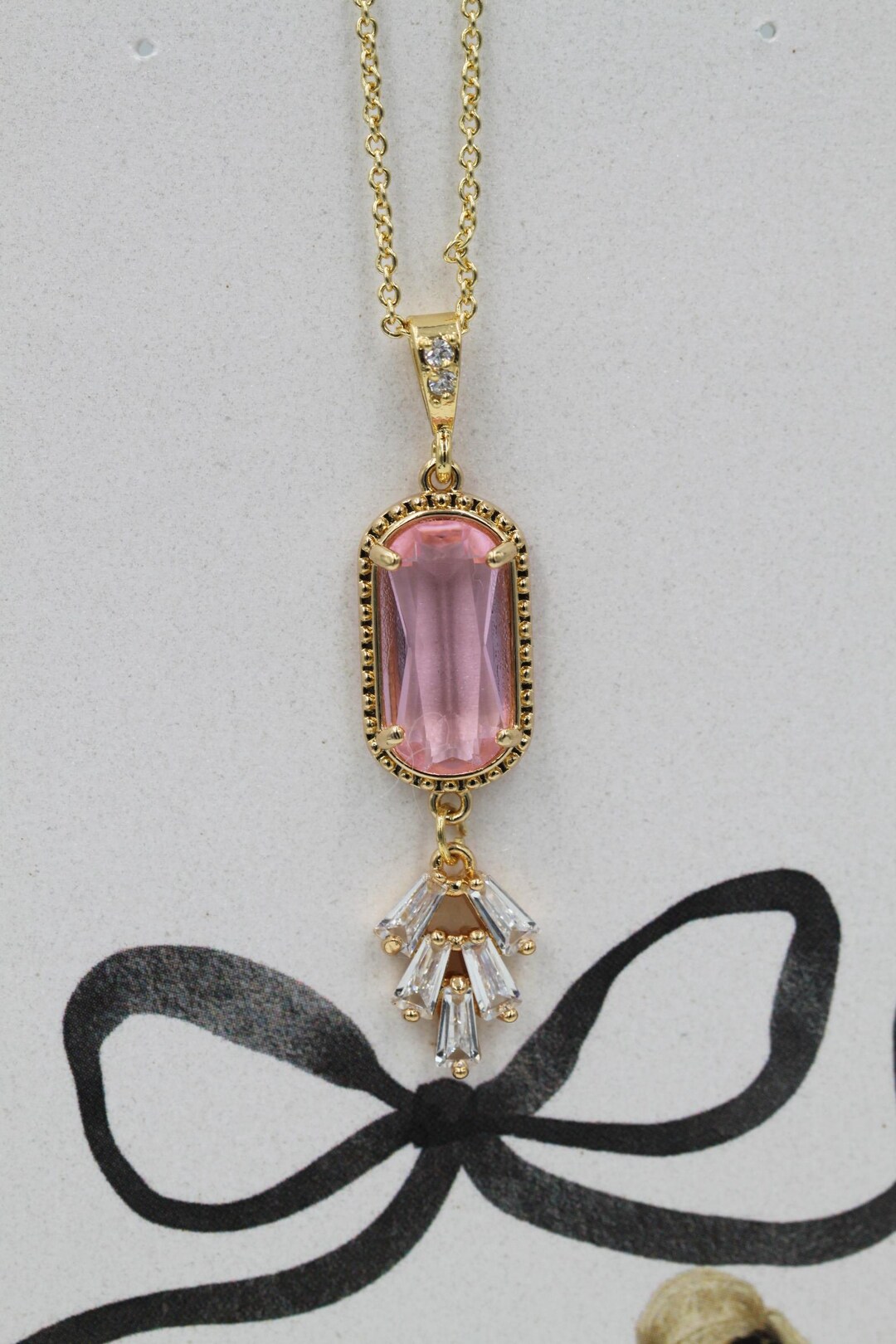 Antique Pink Crystal Pendant, Rose Pink Bridesmaid Gift Ideas: 1920s ...