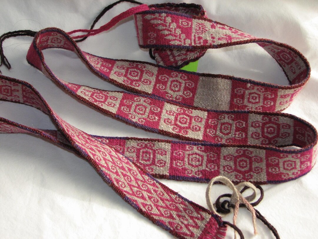Vintage Peruvian Wool Handmade Wrap Tie Belt AKA Faja, Sash Hand Spun ...