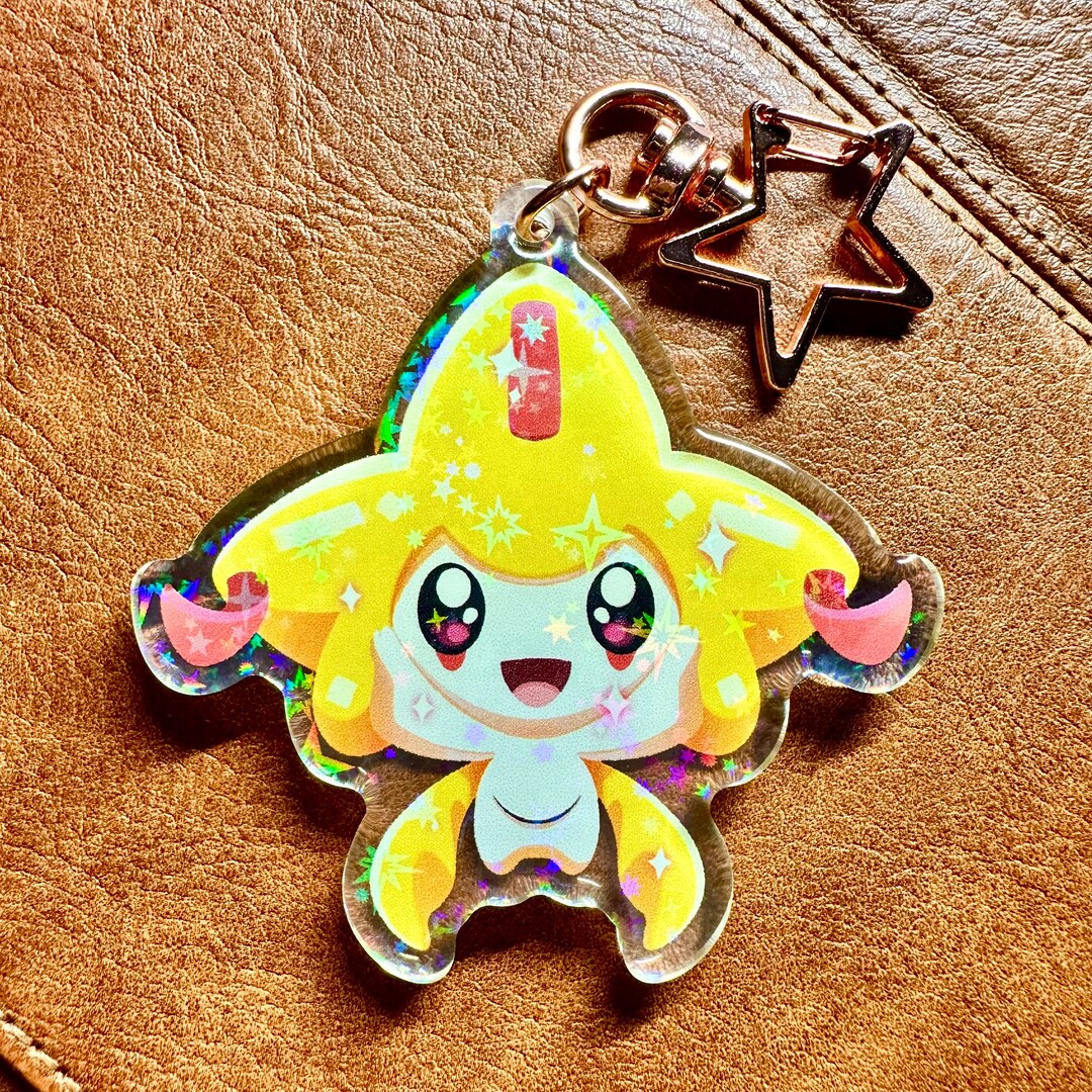 2.5 Inch Shiny Jirachi Epoxy Keychain I Double-sided I Holographic - Etsy