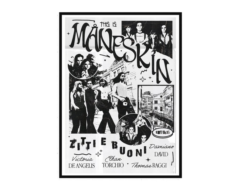 Maneskin I Poster I A4 A5 I ZITTI E BUONI I Eurovision I Music Poster ...