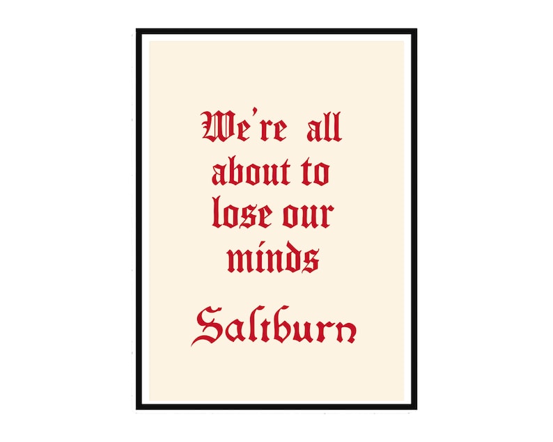 Saltburn Movie A4 A5 Jacob Elordi I Barry Keoghan I Film Poster I ...