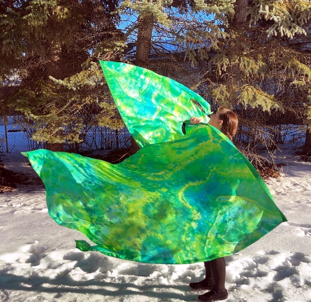 Silk Worship Flags: Green, Blue, and Yellow, Set of 2 on Flexible Rods ...