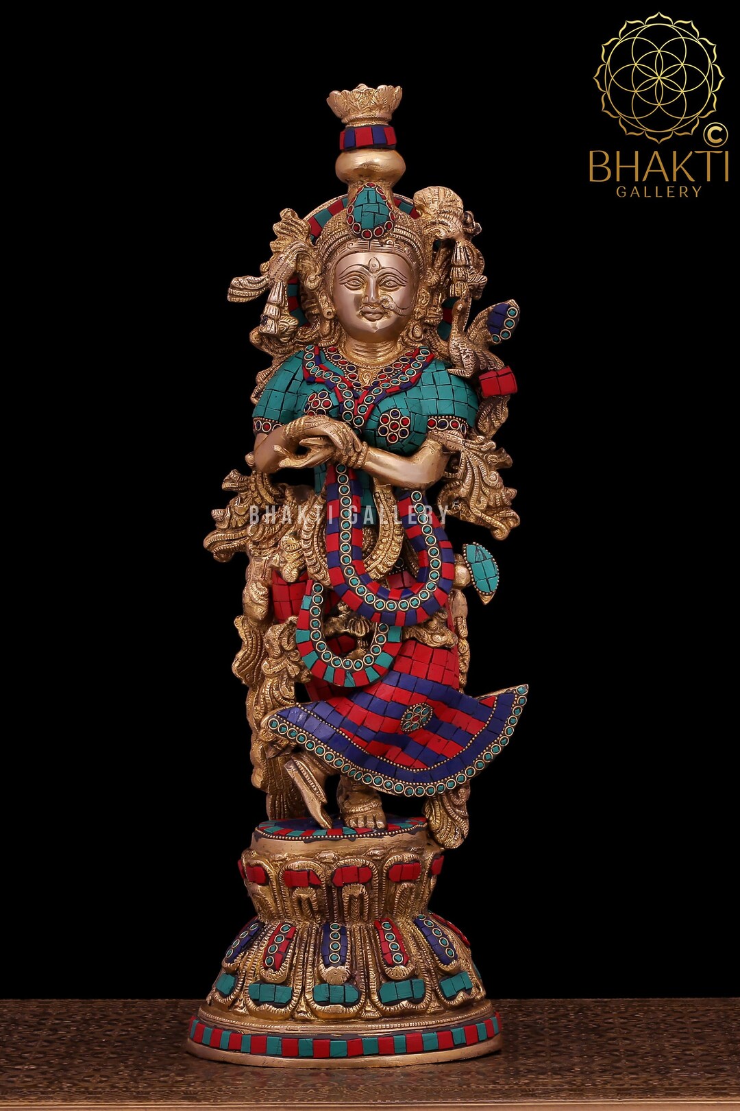 Radha Statue in Brass, 21 Inch Big Brass Radha Idol, Large Indian Lady ...