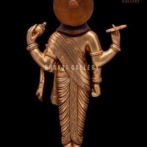 Dhanvantari Statue in Brass, 15" Inch Big Two Tone Brass Dhanvantri ...