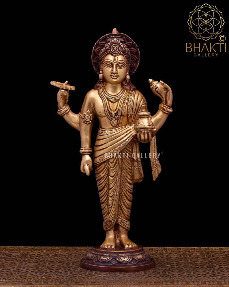 Dhanvantari Statue in Brass 15 Inch Big Brass - Etsy