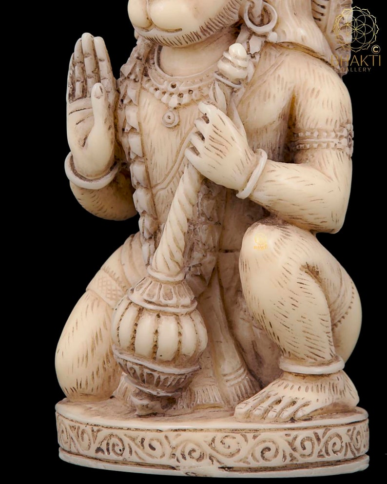 Dust Marble Hanuman Statue, 5.5"inch Ram Bhakt Hanuman Idol, Monkey God ...