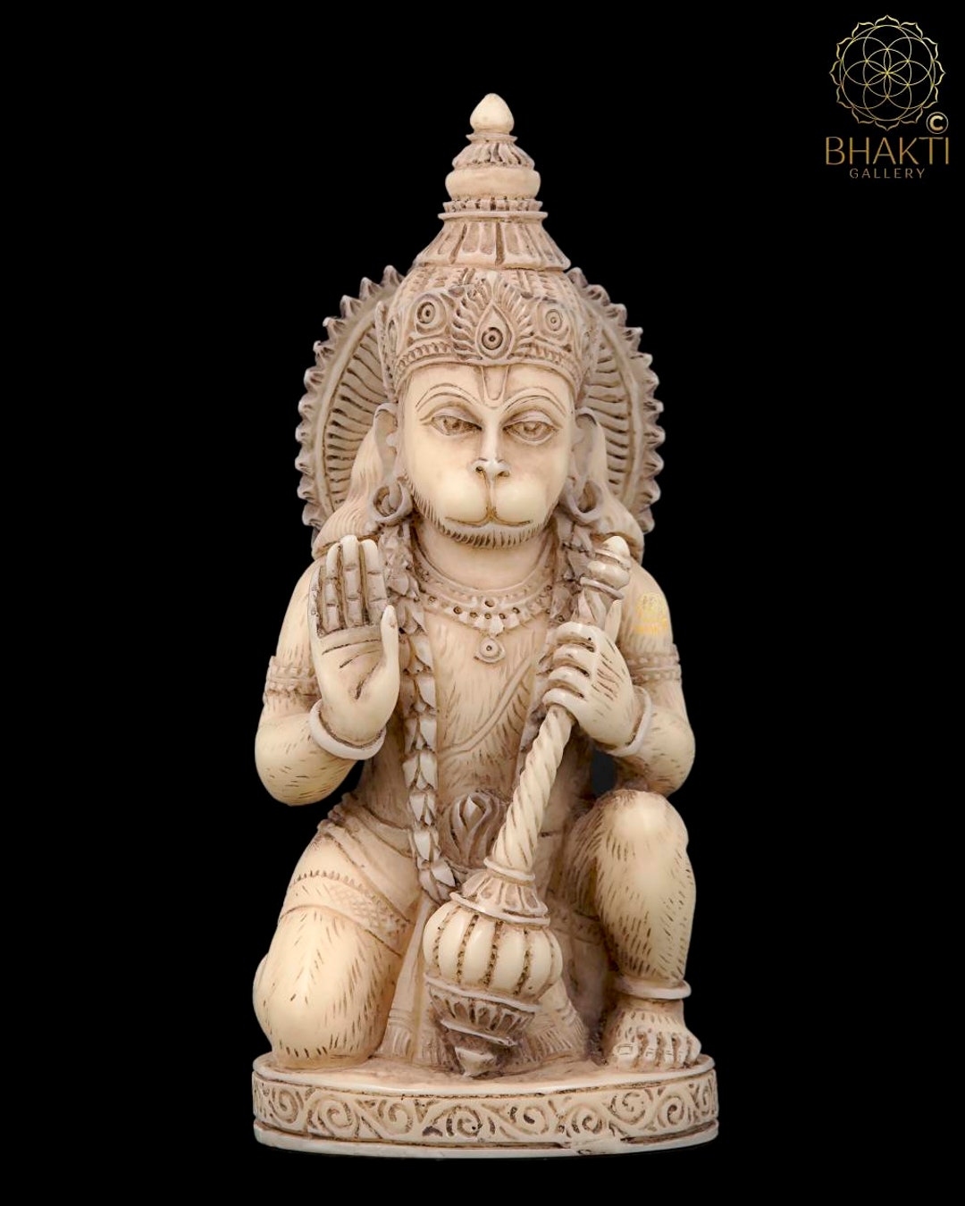 Dust Marble Hanuman Statue, 5.5"inch Ram Bhakt Hanuman Idol, Monkey God ...
