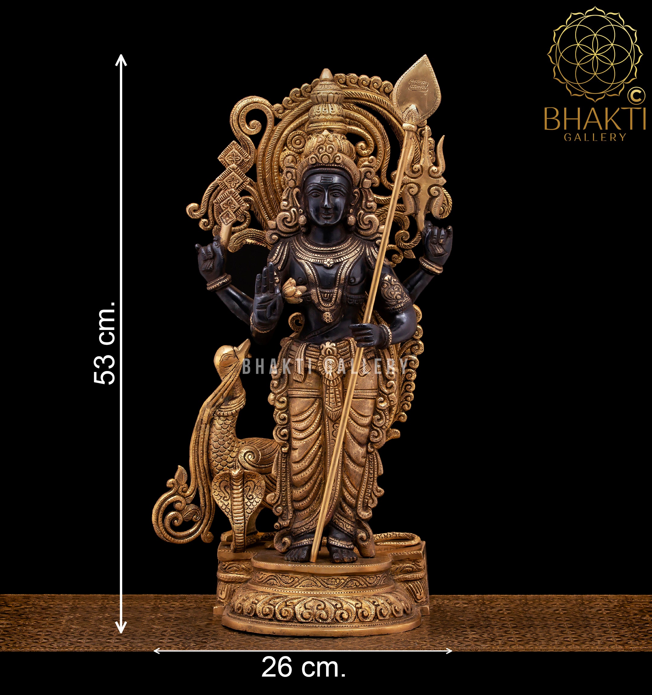 Brass Murugan Statue, 21" Inch Large Brass Kartikeya Idol, Karthikeyan ...