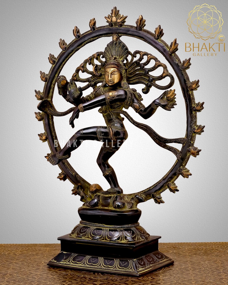 Nataraja Statue in Brass, 13.5" Inch Big Antique Finish Brass Natraj ...