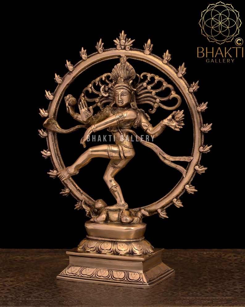 Brass Nataraja Statue, 13.5 Inch Big Hindu Lord Shiva Idol in Brass ...
