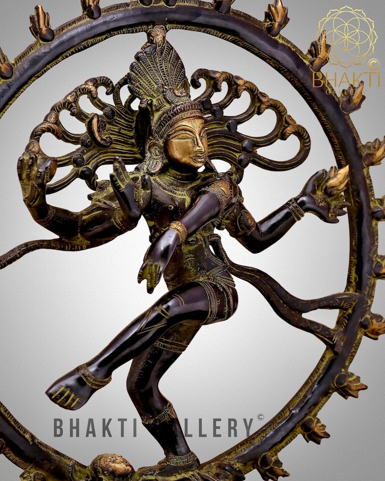 Nataraja Statue in Brass, 13.5" Inch Big Antique Finish Brass Natraj ...