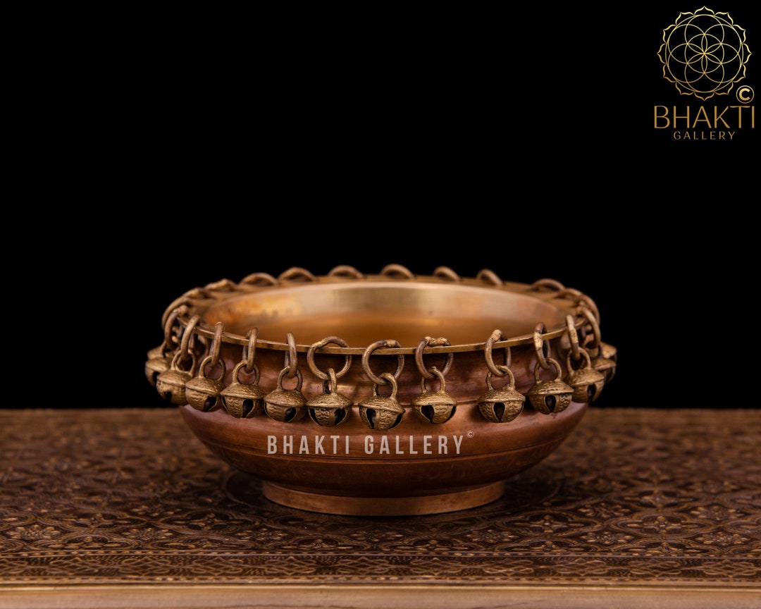 Brass Urli Bowl With Ghungroo Bells, Small Traditional Indian Brass ...