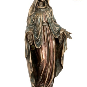 Virgin Mary Statue, 8" Inch Big Mother Mary With Open Hand Christian ...