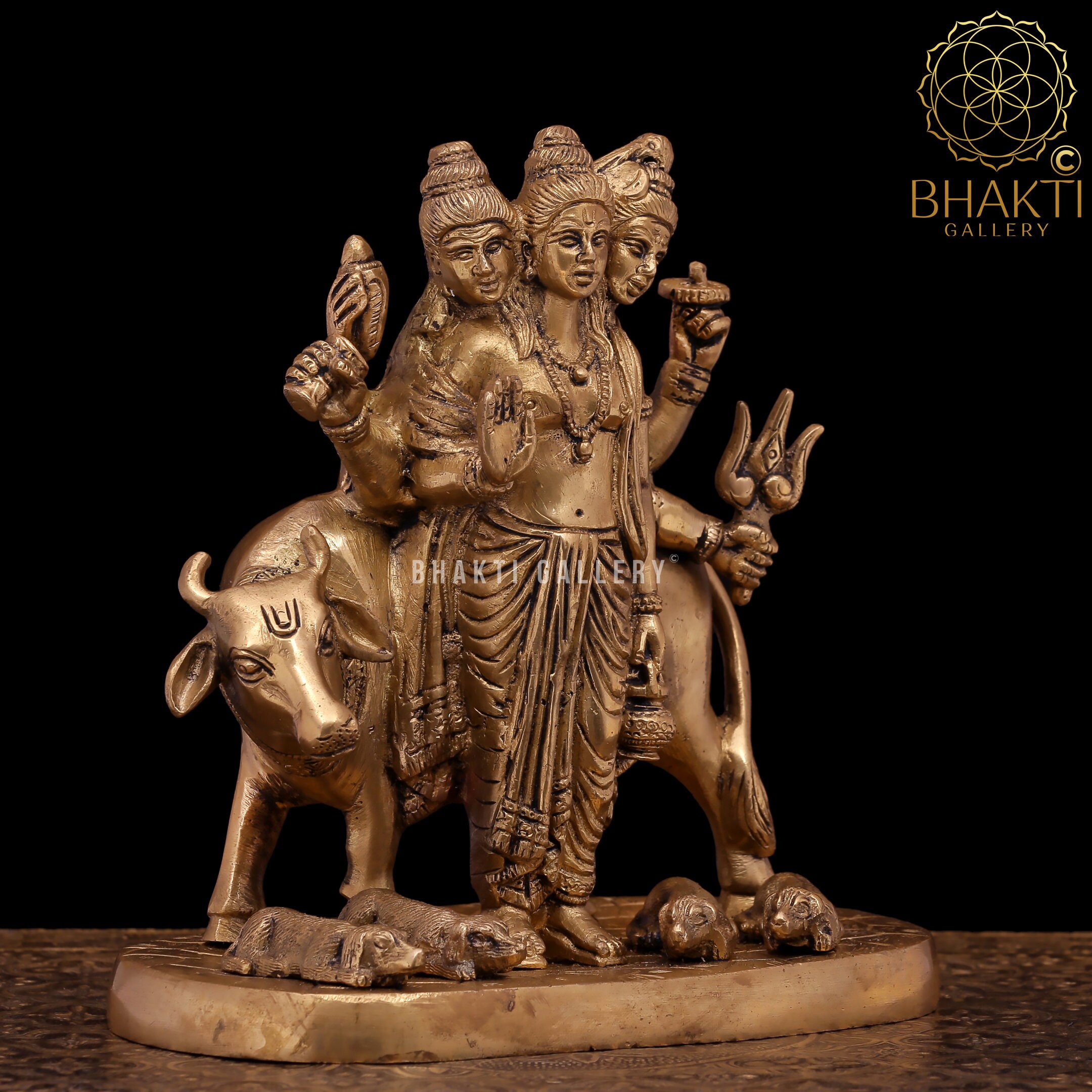 Dattatreya Statue in Brass, 8" Inch Brass Dattaguru Idol, Bhagwan ...