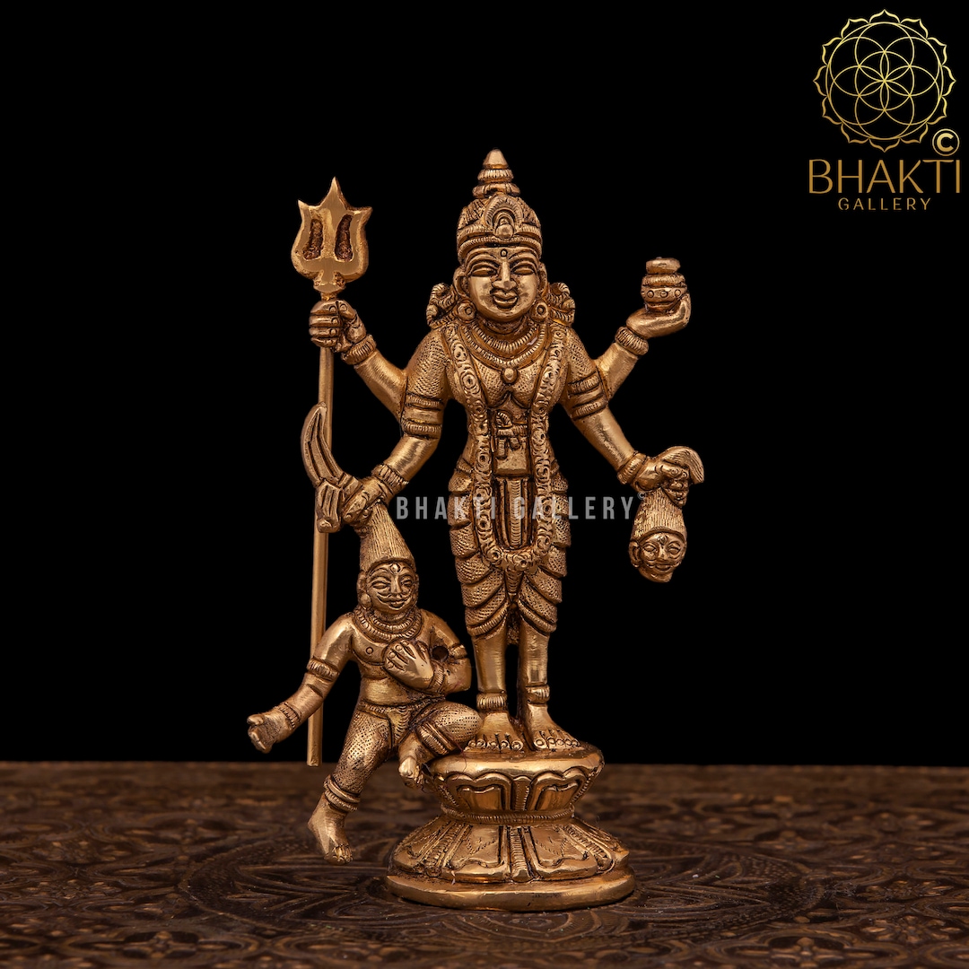 Shri Mahalasa Narayani Statue in Brass, 5.5"inch Brass Kali Maa Idol ...