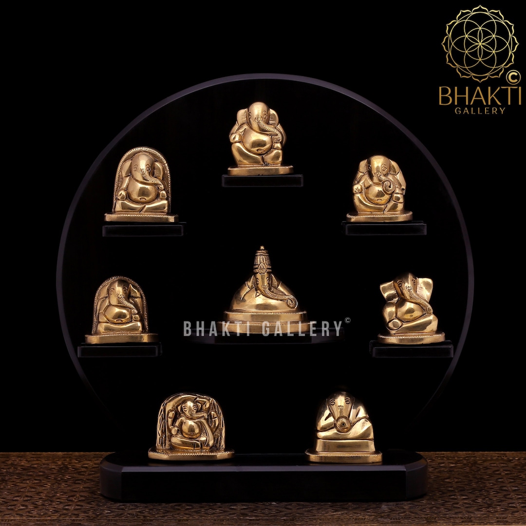 Ashta Vinayaka Statue in Brass, 12 Inch Big Brass Ashta Vinayak ...