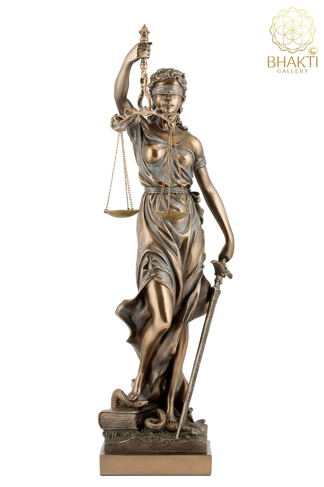 Big Justice Lady Statue, 20" Inch Virtues of Justice Greek Idol, Roman ...