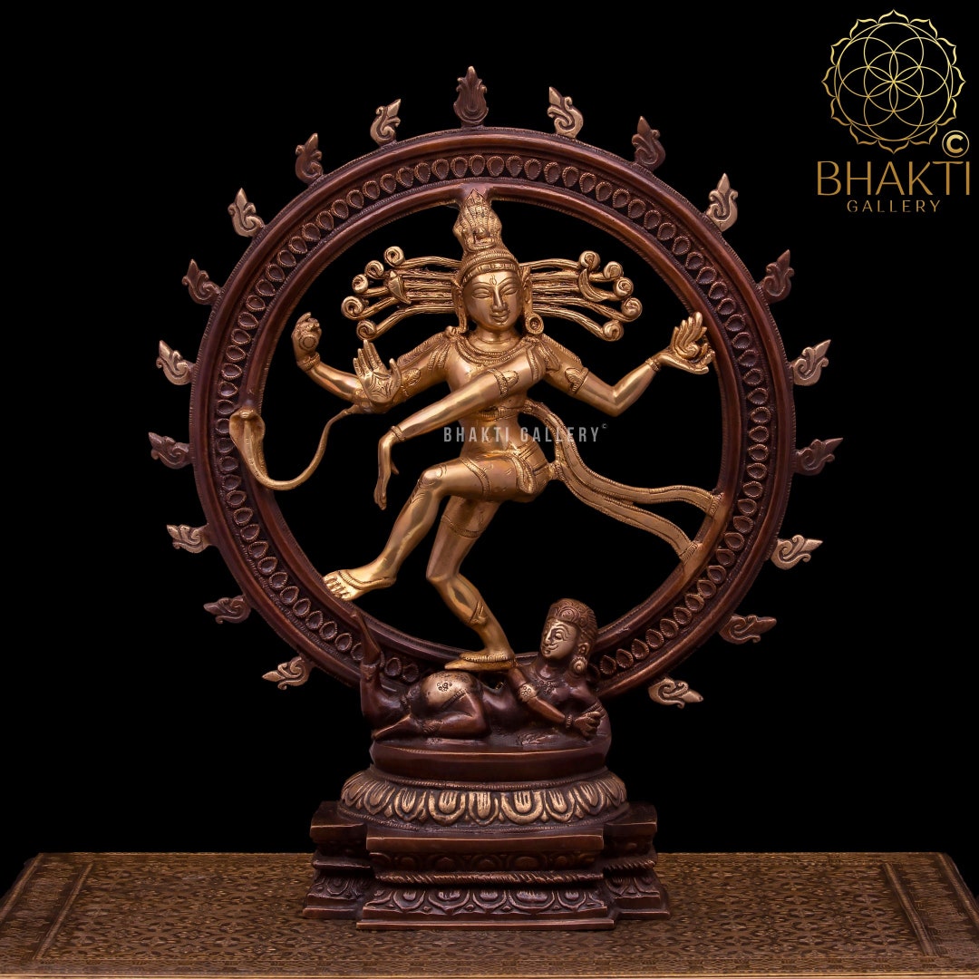 Brass Nataraja Statue, 18" Inch Big Dancing Shiva Natraj Idol in Brass ...