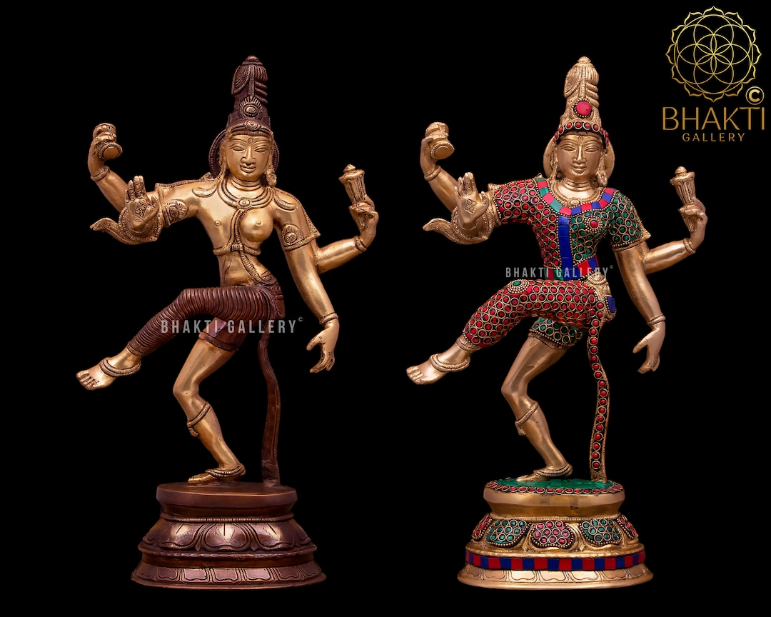 Ardhanarishvara Statue in Brass, 15 Inch Big Brass Ardhnareshwar Idol ...