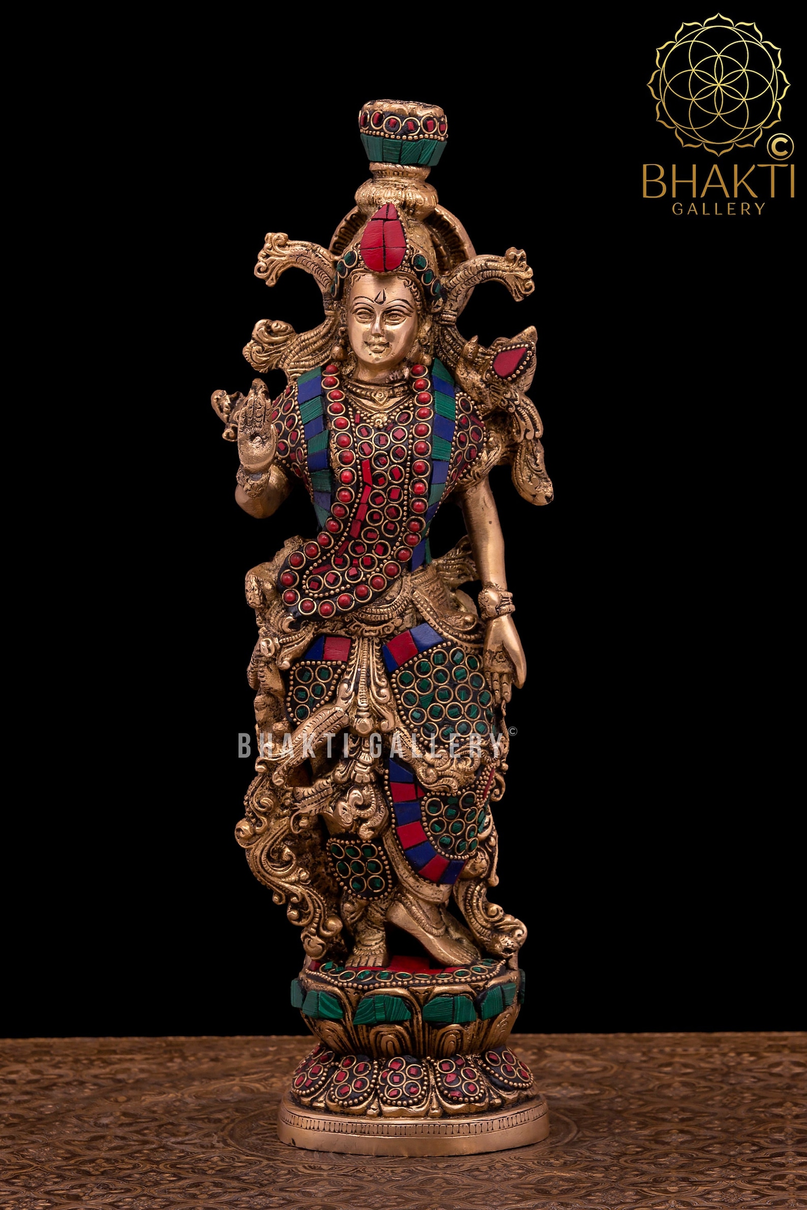 Estatua de Radha de latón, ídolo de Radha grande de 14 pulgadas, Radhe ...