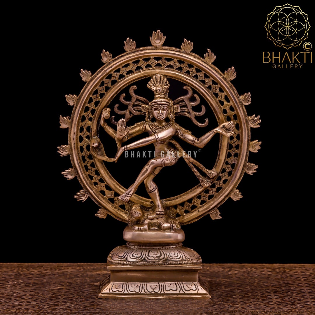 Brass Dancing Shiva Nataraja Statue, 12" Inch Big Shiva Natraj Idol ...
