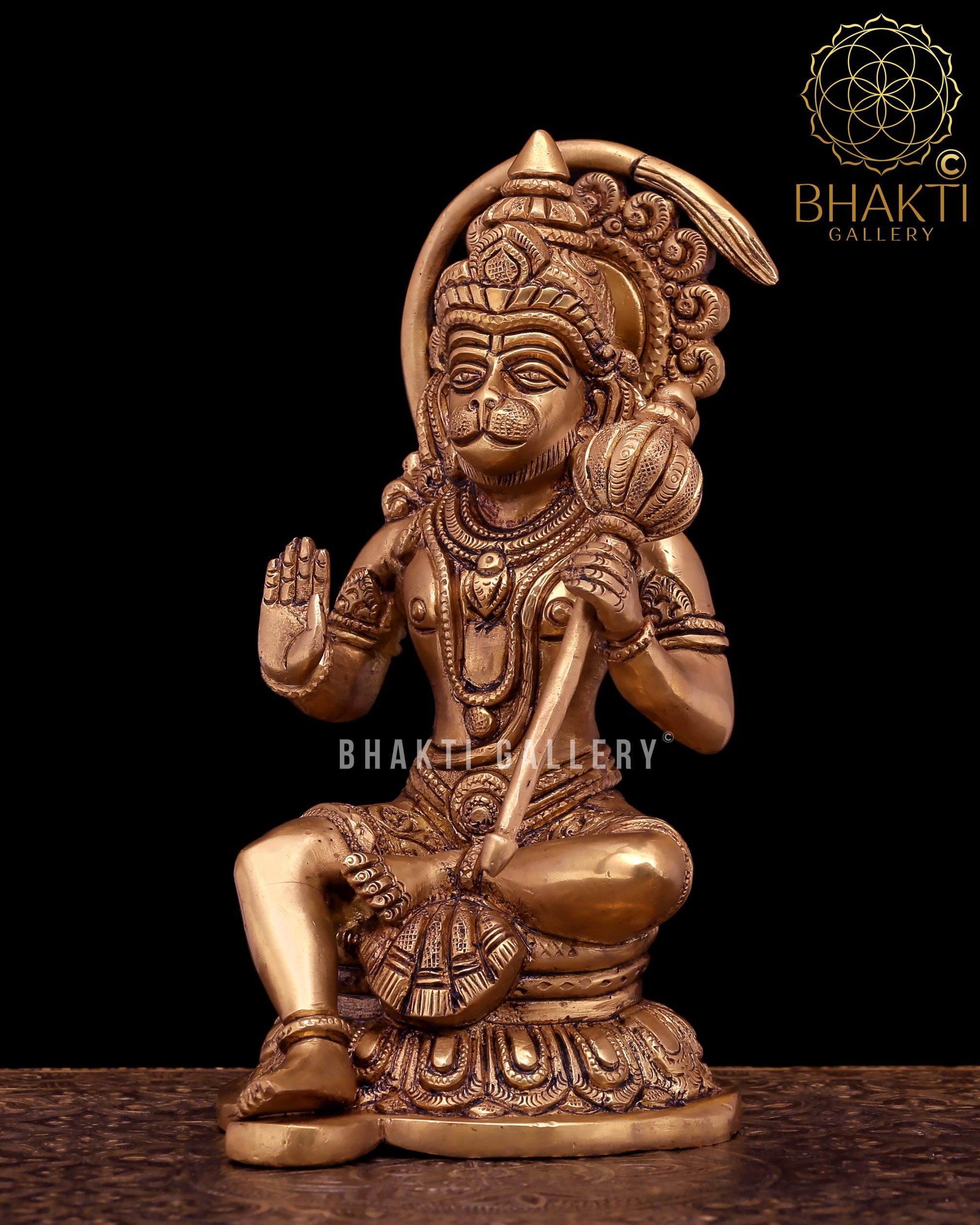 Brass Hanuman Statue, 8" Inch Hanuman Idol, Brass Hindu Monkey God ...