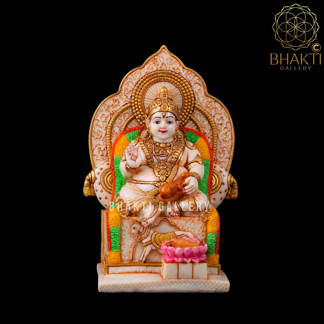 Kuber Statue, 7 Inch Big Dust Marble Kuvera Idol, Lord Kuberan Figure ...