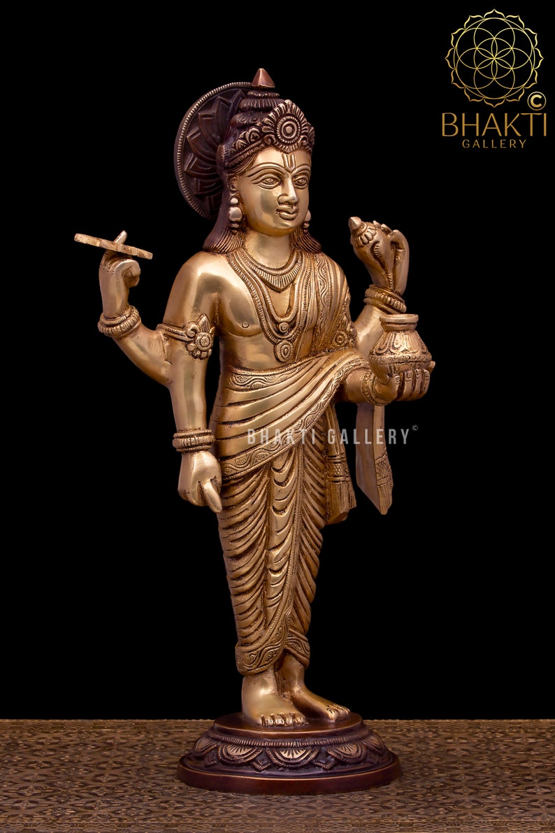 Dhanvantari Statue in Brass 15 Inch Big Brass - Etsy