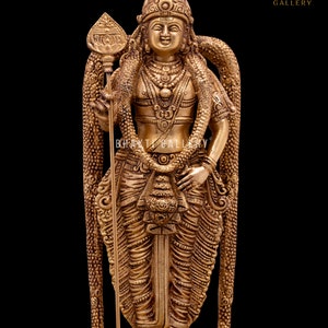 Brass Murugan Statue, 12 Inch Big Kartikeya Figure in Brass, Standing ...