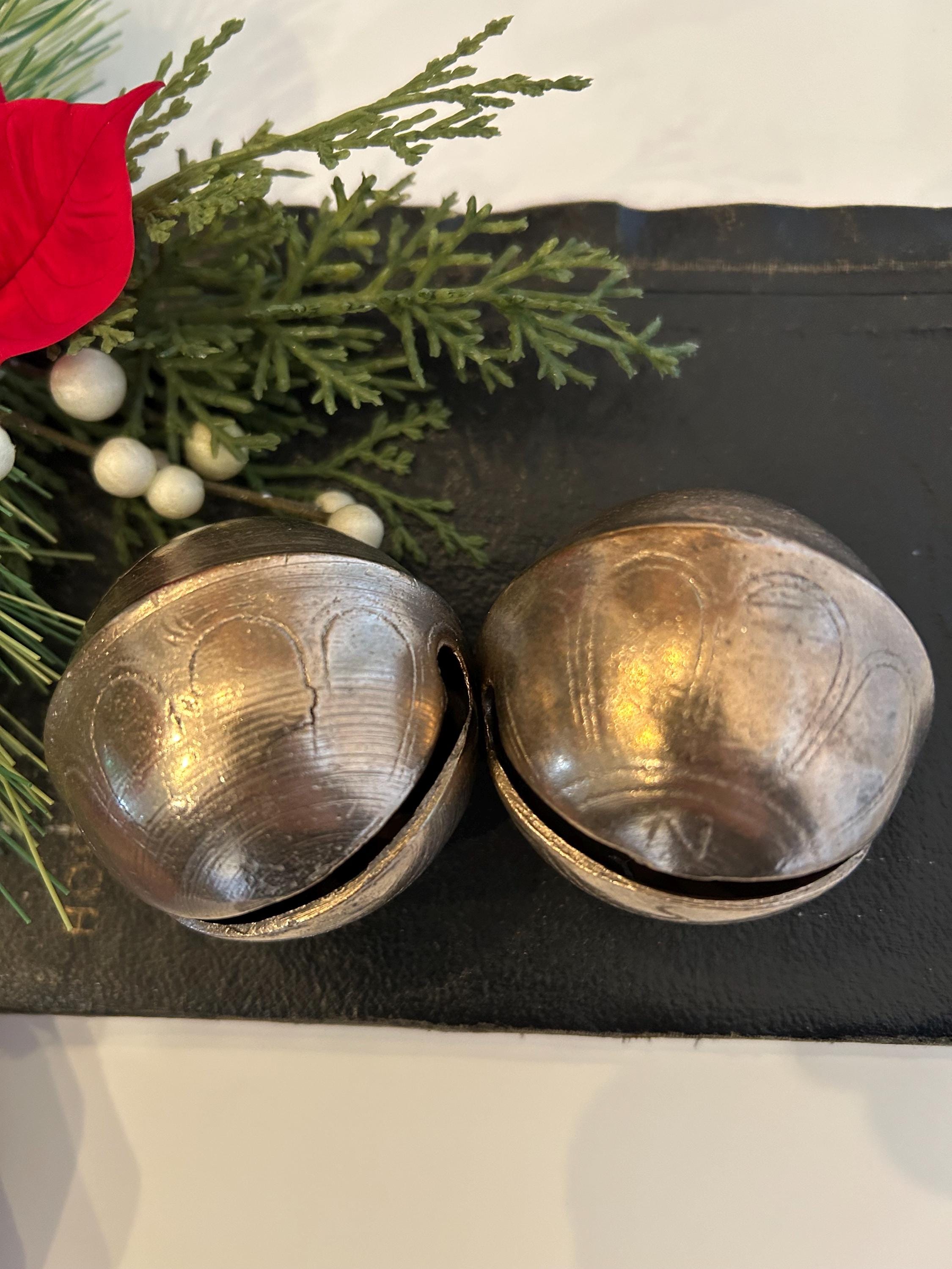 2 Antique Petal Sleigh Bells- Makers Mark NS - Etsy