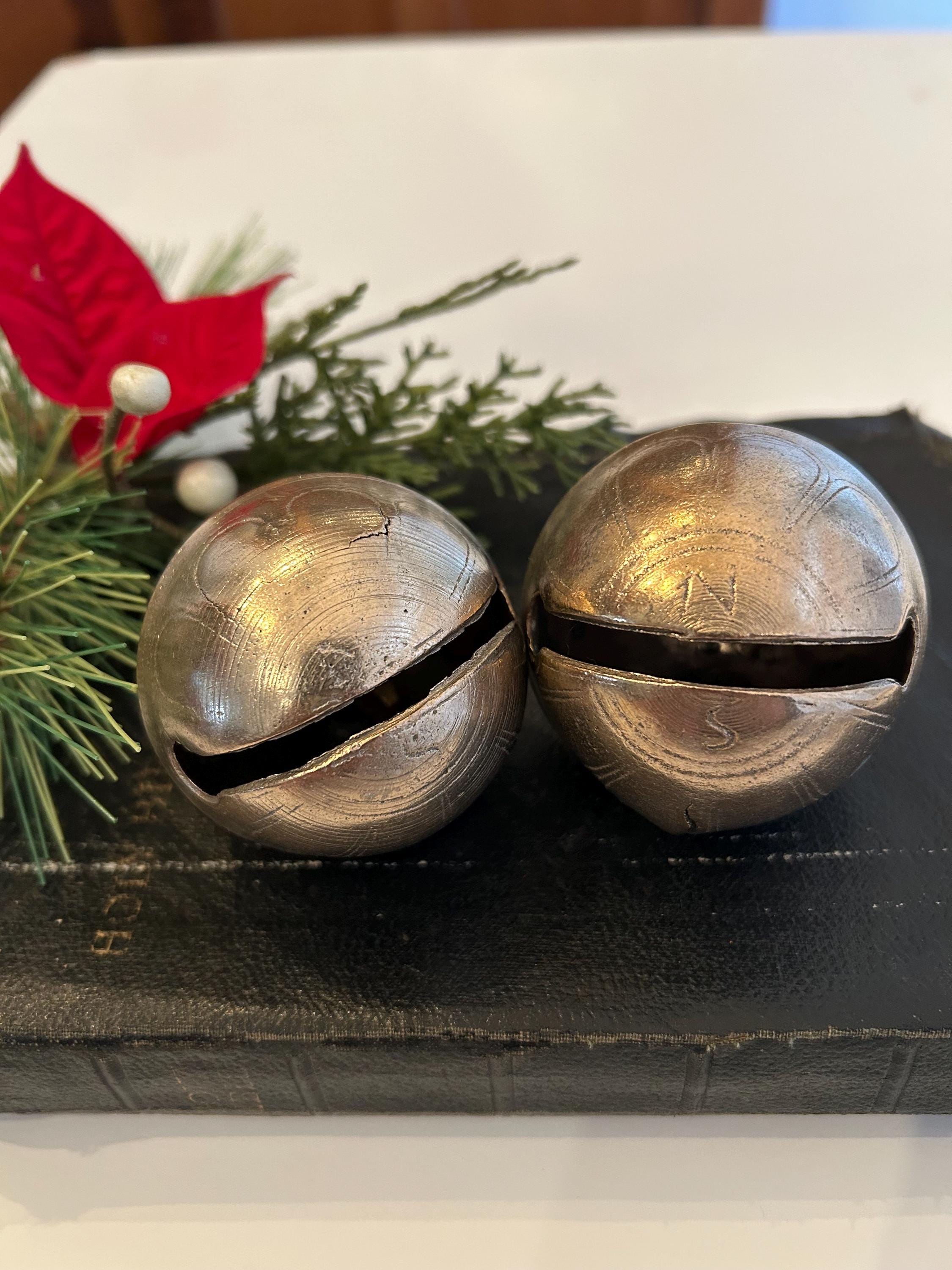 2 Antique Petal Sleigh Bells- Makers Mark NS - Etsy