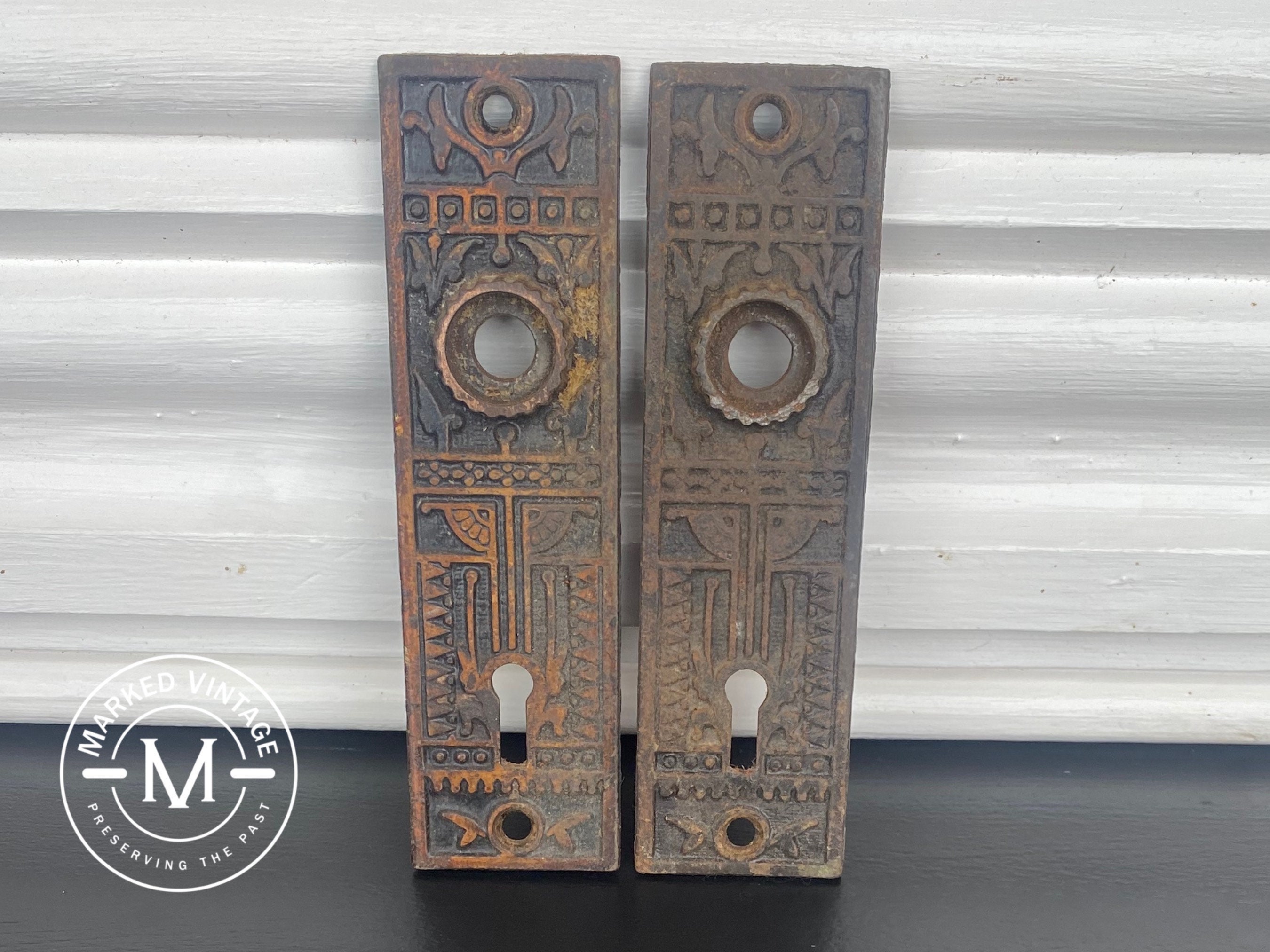 Antique Cast Iron Back Plates Set of 2 - Etsy