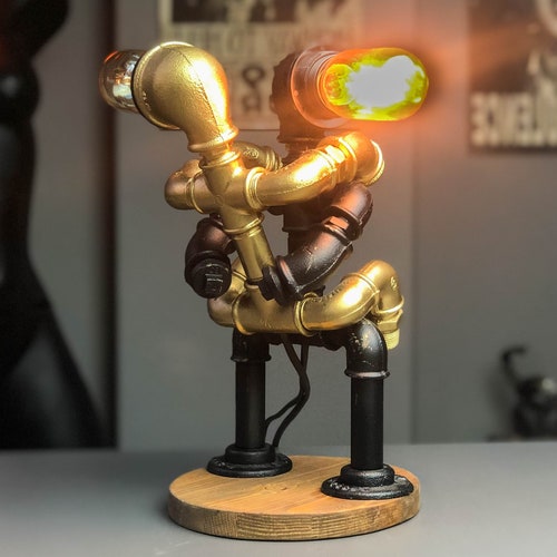 Pipeman Desk Lamp Robot Lamp Home Decor Gift for Him - Etsy
