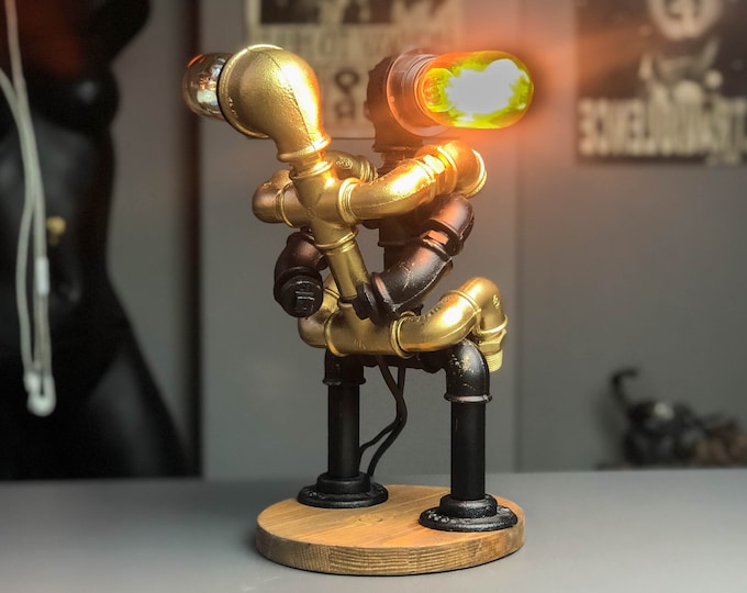Pipeman Desk Lamp, Robot Lamp, Home Decor, Gift for Him, Edison ... Pipeman Desk Lamp, Robot Lamp, Home Decor, Gift for Him, Edison ...