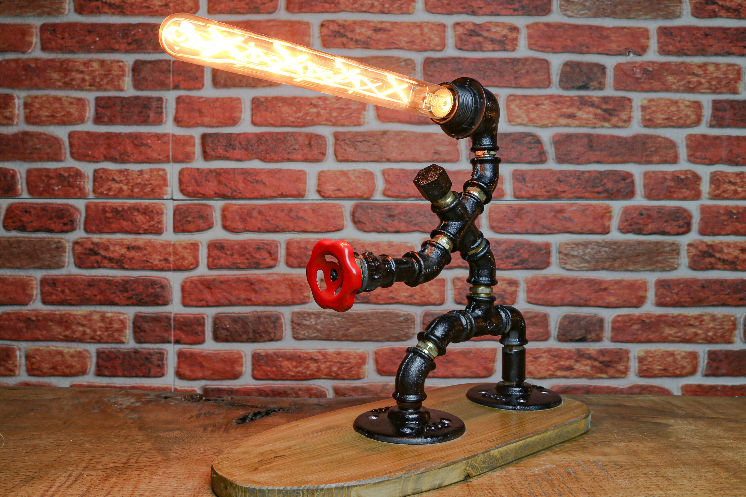 Birthday Gift , Steampunk Desk Lamp , Table Lamp , Pipe Man Lamp ...