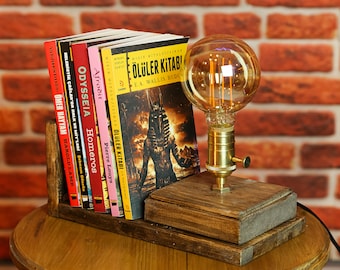 Wooden Book Lamp - Etsy