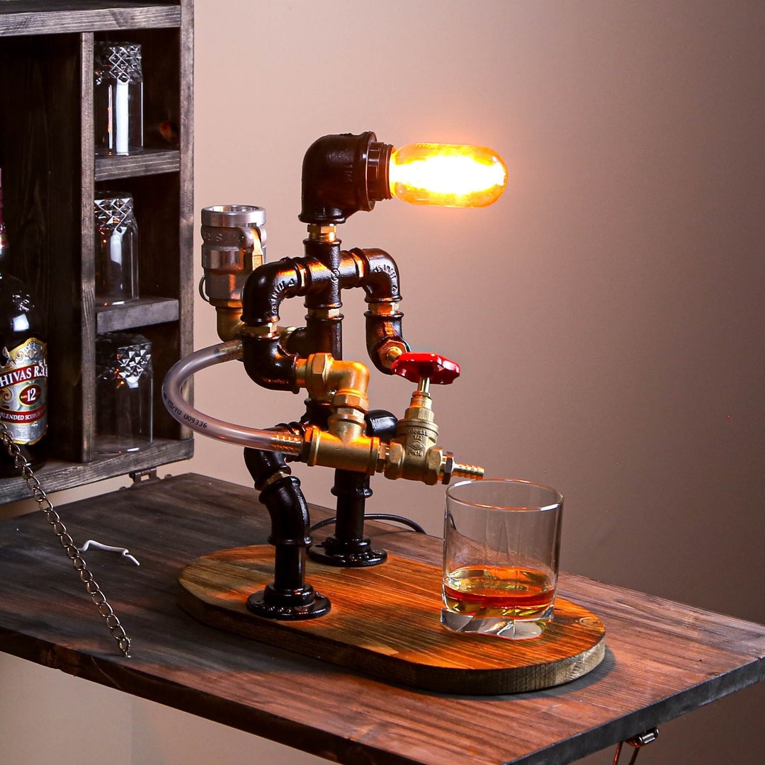 Father's Day Gift ,steampunk Fireman Pipe Robot Night Lamp, Liquor ...