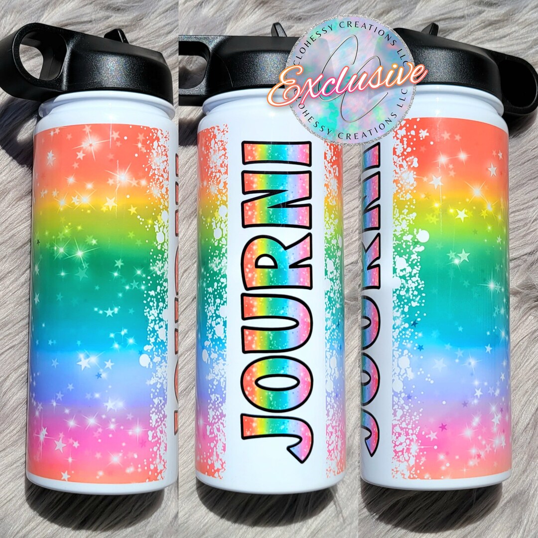 Rainbow Star Water Bottle | Rainbow Tumbler | Sparkle Water Bottle ...